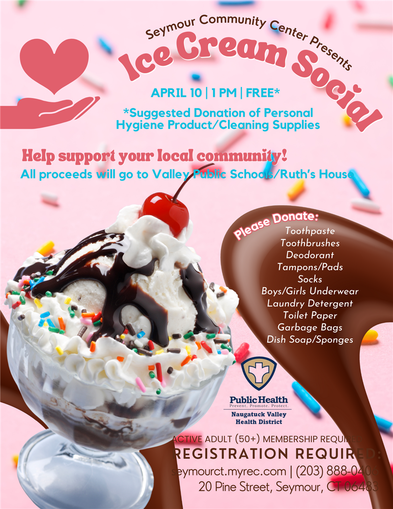 Seymour Community Center: Active Adult In-House Luncheons & Socials